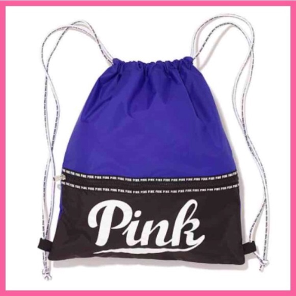 PINK Victoria's Secret | Bags | Victorias Secret Pink Logo Drawstring ...
